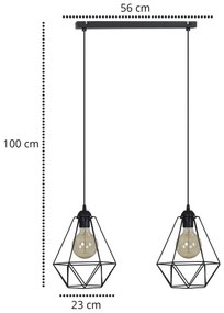 Závěsné svítidlo Fusion, 2x drátěné stínítko (výběr ze 3 barev)