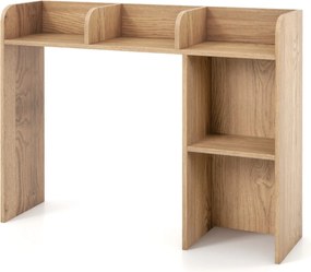 Costway Desk Shelf Víceúčelová dřevěná stolní police 3-vrstvá počítačová stolní