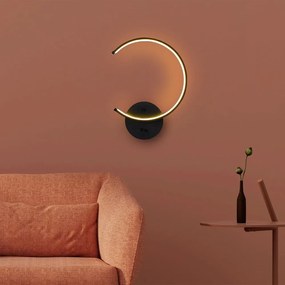 Černé LED nástěnné svítidlo ø 10 cm Moon – Opviq lights