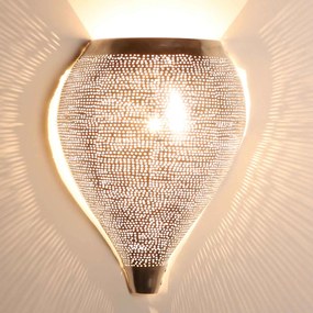 Orientální stříebrná nástěnná lampa Kassim