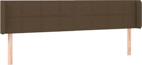 Čelo postele s LED tmavě hnědé 183 x 16 x 78/88 cm textil 3123253