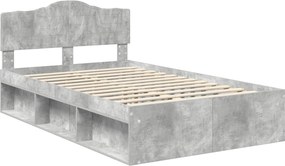 Rám postele s čelo Beton 120 x 200 cm Masivní borové dřevo 3412919