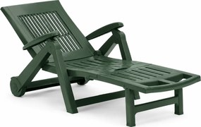 Zahradní lehátko ZIRCONE, 72×195×101 cm, tmavě zelená I.P.A.E-Progarden