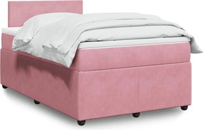 Box spring postel s matrací růžová 120 x 200 cm samet 3290009