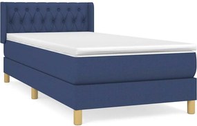 Box spring postel s matrací modrá 90x190 cm textil 3130479