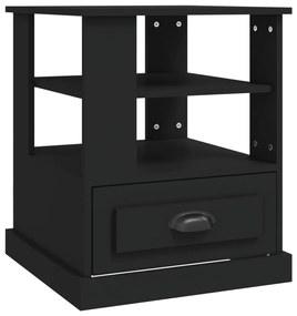 Odkládací stolek černý 50 x 50 x 60 cm kompozitní dřevo - Default Title