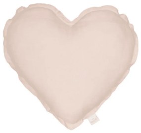 Mini lněný polštář srdce pudrově růžová 28 cm