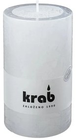 Krab - válcová svíčka 60 × 100 mm, rustikální, bílá