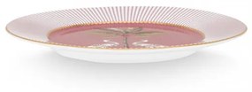 Pip Studio La Majorelle talíř Ø21cm, růžový (Porcelánový talíř s volavkami)