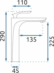 Rea Orbit, vysoká umyvadlová baterie, bílá - zlatá, REA-B2053