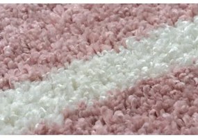 koberec TROIK A0010, růžovo bílá střapce, Maroko Shaggy velikost 80x300 cm | krásné koberce cz