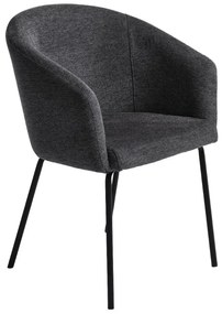 OnaDnes -20% Tmavě šedá čalouněná jídelní židle Unique Furniture Easton