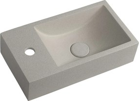Sapho Small - Umývátko Crest, 40x22 cm, s 1 otvorem pro baterii vlevo, nanovrstva, bílý pískovec AR410