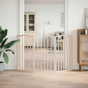 vidaXL Zábrana pro psy skládací 3 panely 150 cm topolové dřevo [352230] Barva: hnědý dub