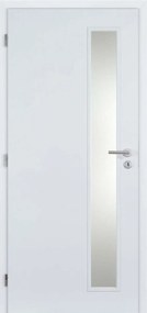 Doornite CPL Interiérové dveře TIKA1 sklo, 80 L, 80 × 197 cm, CPL laminát, levé, bílé, prosklené80 × 197 cm