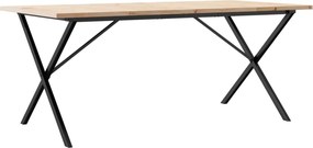 Jídelní stůl s X rámem 180 x 90 x 75,5 cm borové dřevo a ocel 3282766