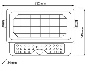 LED Solární reflektor se senzorem pohybu EPAD LED/5W/3000 mAh 3,7V 4000K IP65