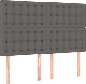 Box spring postel s matrací šedá 140x200 cm umělá kůže 3137669