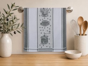 Bellatex Kuchyňská utěrka 1 ks 50x70 cm Šálek Šedá