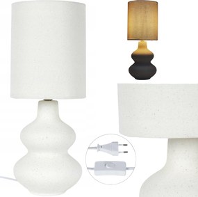 Stolní lampa Luma krémová 50 cm moderní do ložnice noční s stínítkem