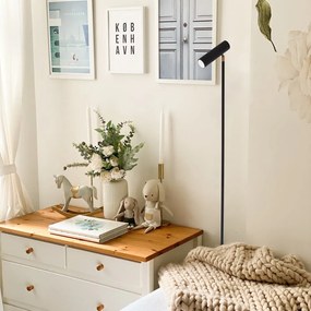 Černá stojací lampa SULION Milan, výška 150 cm