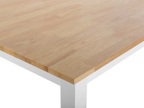 Jídelní stůl dřevěný světle hnědý / bílý 150 x 90 cm GEORGIA Beliani