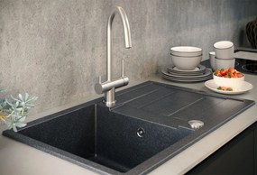 Quadron Caren, vysoká dřezová baterie s připojením vodního filtru, h-350, broušená ocel, 3623512_BS