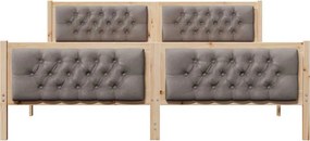 Rám postele s čelo Taupe 180 x 200 cm Masivní borové dřevo 3394276