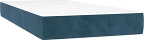 Box spring postel s matrací tmavě modrá 100x200 cm samet 3143011