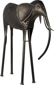 Šedo hnědá dekorativní soška slona - 79*26*86 cm