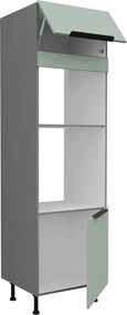 ARIA sa | vysoká skříňka 60 DPM-215 2F na vestavnou troubu a mikrovlnku | 60 cm | ANTI FINGERPRINT povrch | antracit/aquamarine