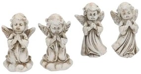 4ks šedá antik cementová dekorace modlící se anděl - 5*4*9 cm