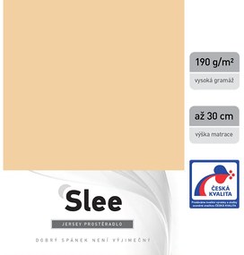 Slee jersey prostěradlo - medová Rozměr: 180 x 200 cm