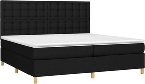 Box spring postel s matrací černá 200x200 cm textil 3142683