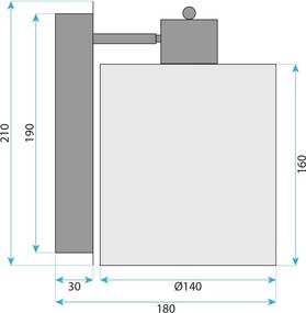 Toolight Toolight, nástěnné svítidlo 1xE27, APP1823-1W, černá-přírodní hnědá, OSW-09315