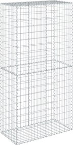 Gabionový koš s víkem 100 x 50 x 200 cm pozinkované železo 3295166