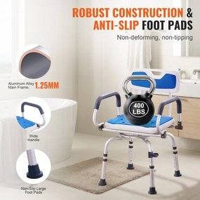 křeslo do sprchy otočné o 360° sedátko do vany s otočnými rameny 181,4 kg