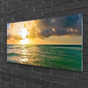 Obraz na skle Moře Západ Slunce 125x50 cm