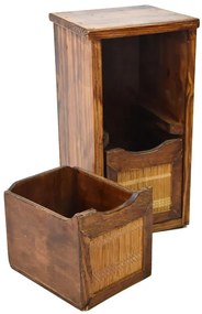 Vingo Skříňka se 2 zásuvkami s bambusem, 20 x 38 cm