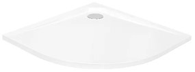 Besco Čtvrtkruhová sprchová vanička z litého mramoru ASCO HR 80x80 (90x90) UltraSlim Barva: Bílá, Rozměry (cm): 80x80