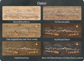 Li-Go "Bezděz" světelný obraz 230V 100x50 cm provedení povrchu: ořech
