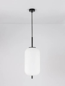 Bílé/černé skleněné závěsné svítidlo ø 22 cm Lato – Nova Luce