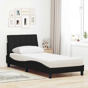 Postel s matrací Hanko černá 90 x 190 cm textil 3310498