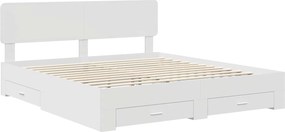 Rám postele se zásuvkou Bílá 180 x 200 cm Kompozitní dřevo 3412339
