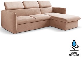 Malá sedací souprava SLIM | 235x179 cm | PRAVÁ | 60 starorůžová | rozkládací + úložný prostor