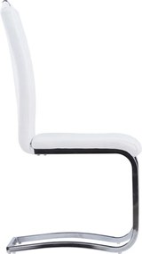 Jídelní židle Smooth - 4 ks - bílé | umělá kůže