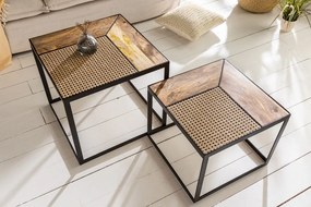 Sada 2 konferenčních stolků Vienna Lounge Mango 50cm