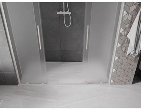 Mexen Velar L Duo, posuvné sprchové dveře do otvoru 180 cm, 8mm sklo námraza, broušená ocel, 871-180-003-32-97