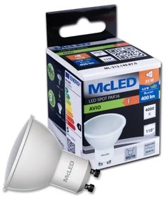 LED žárovka GU10 McLED 4,6W (35W) neutrální bílá (4000K), reflektor 100° ML-312.149.87.0
