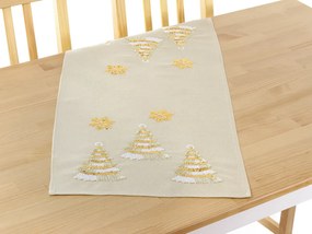 Vánoční vyšívaný ubrus Golden tree TiaHome - 40x160cm